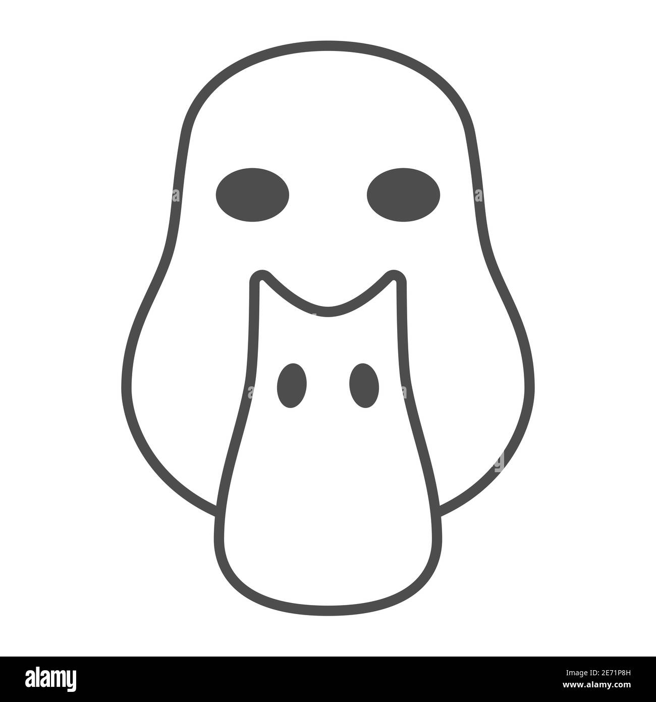 Duck head thin line icon, Farm animals concept, domestic fowl emblem ...