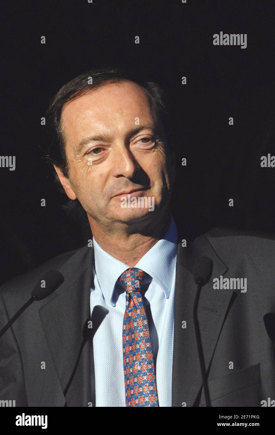 Michel-Edouard Leclerc attends the contractors fair at the Palais des ...