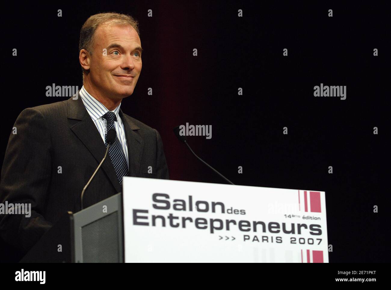 French Small and Medium-Sized enterprises minister Renaud Dutreil gives an opening speech for ...