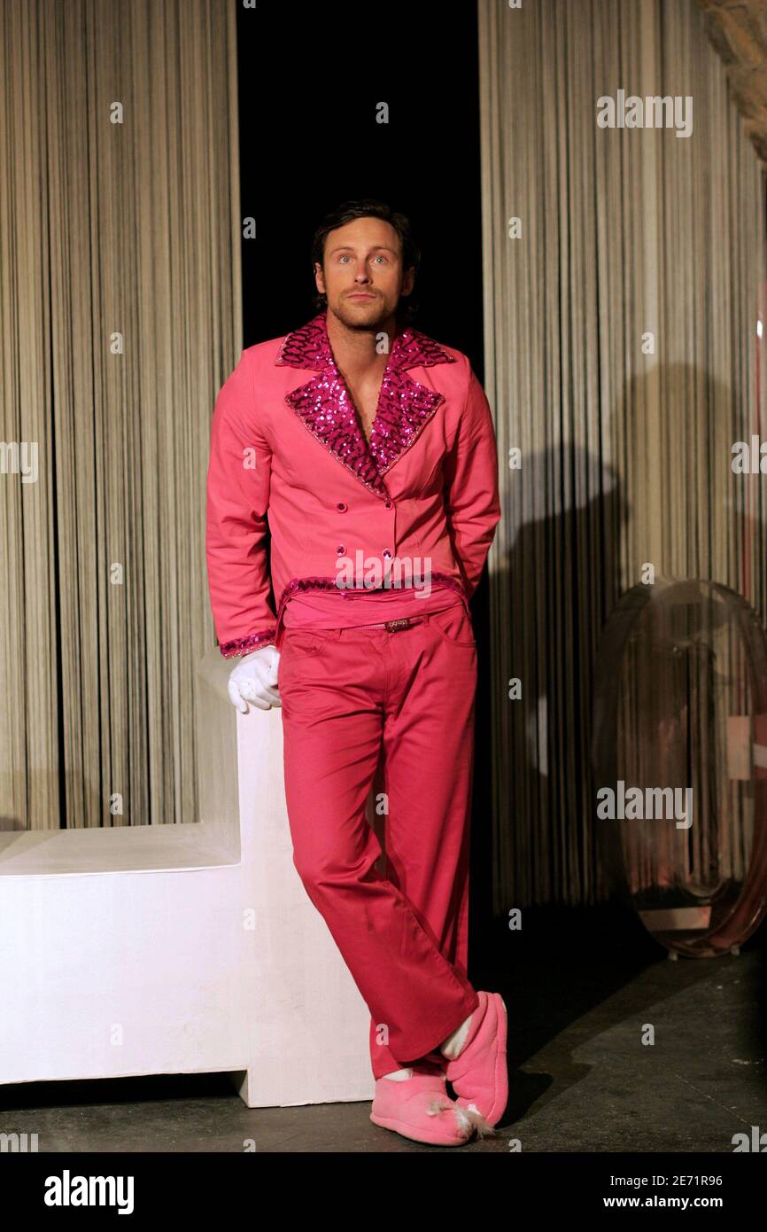 French actor and singer Franck Delay during the curtain call of Jules ...
