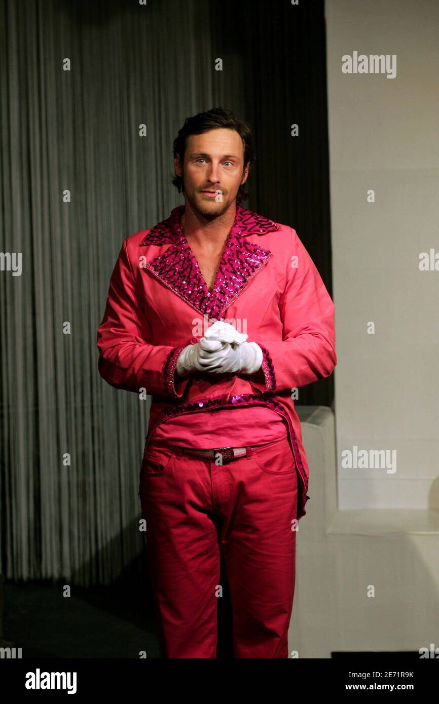 French actor and singer Franck Delay during the curtain call of Jules ...