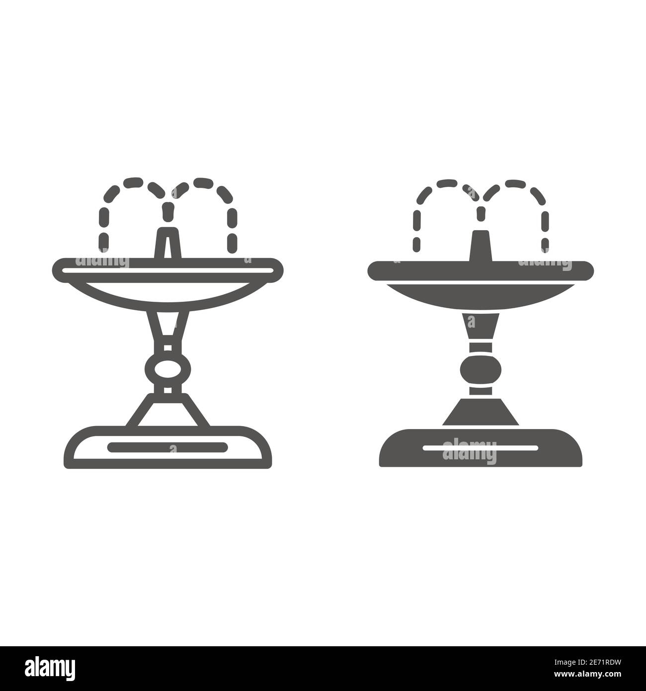 Fountain line and solid icon, Garden and gardening concept, park water ...