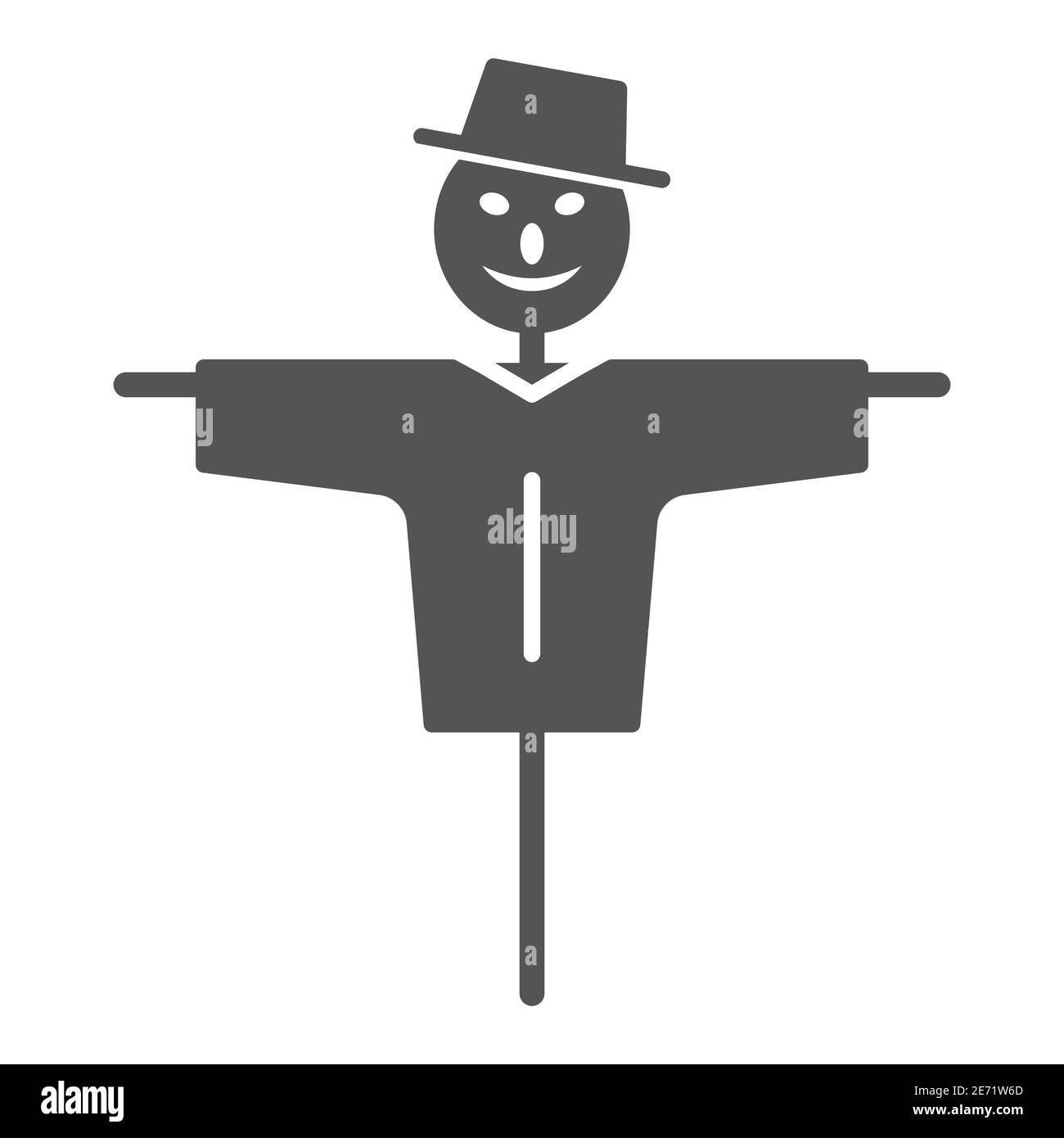 Scarecrow solid icon, Garden and gardening concept, garden scary guard ...