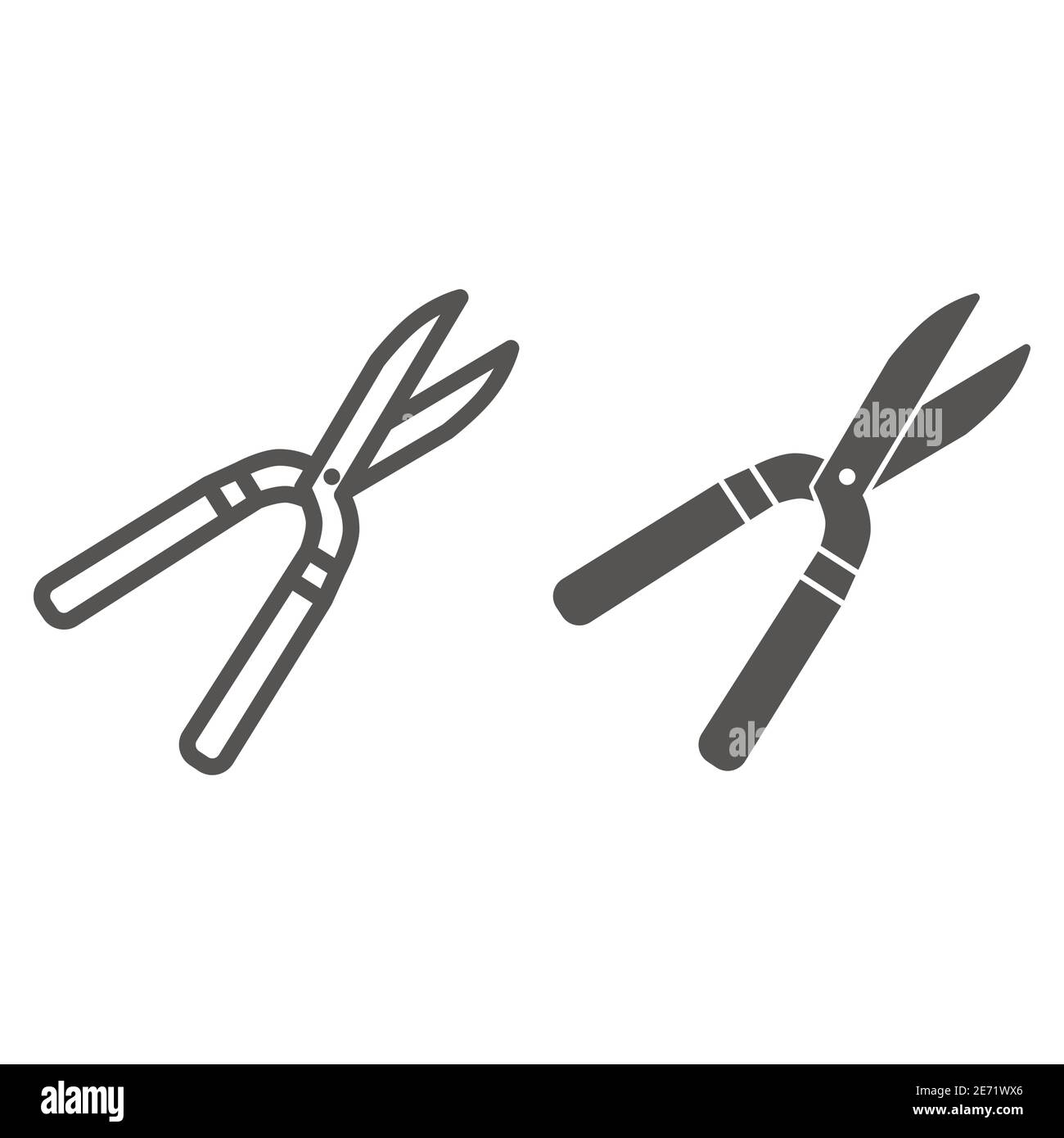Pruner line and solid icon, Garden and gardening concept, Pruning ...