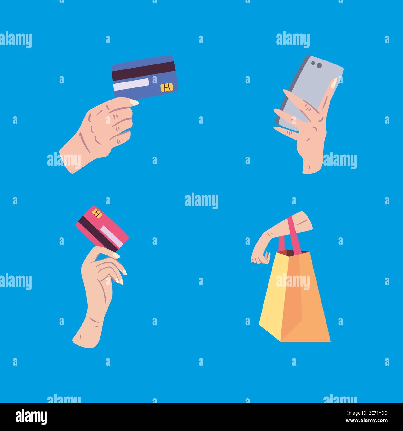 Shopping and money set design of commerce and market theme Vector ...