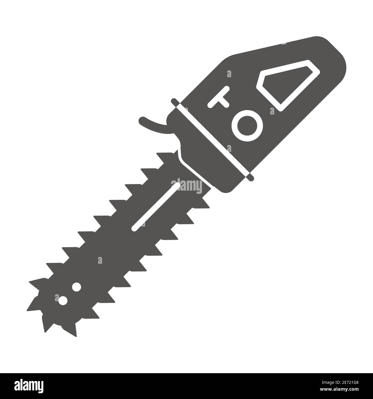 Chainsaw solid icon, Garden and gardening concept, Chain saw sign on ...