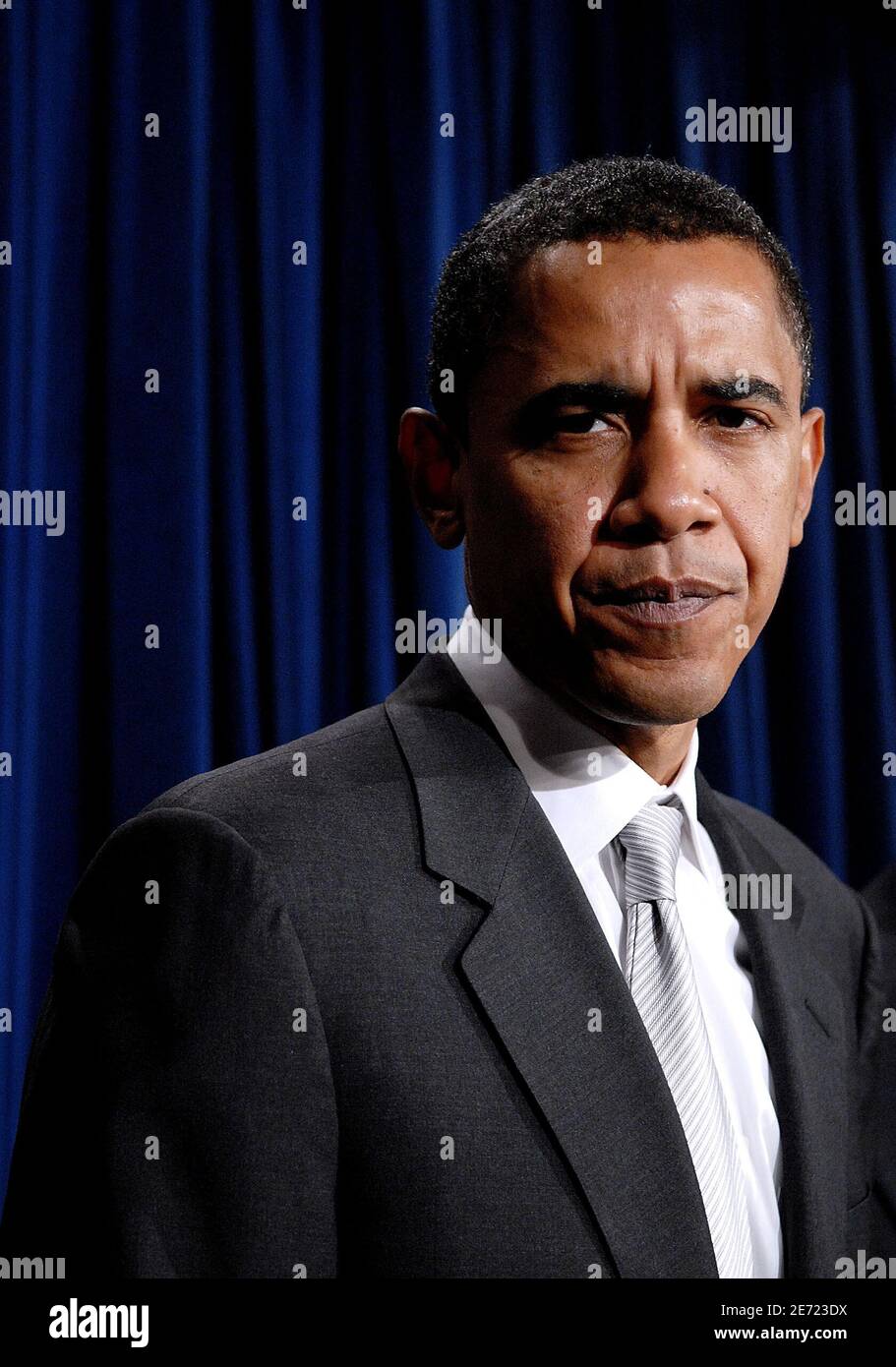 US Senator from Illinois Barack Obama, holds a news conference on ...