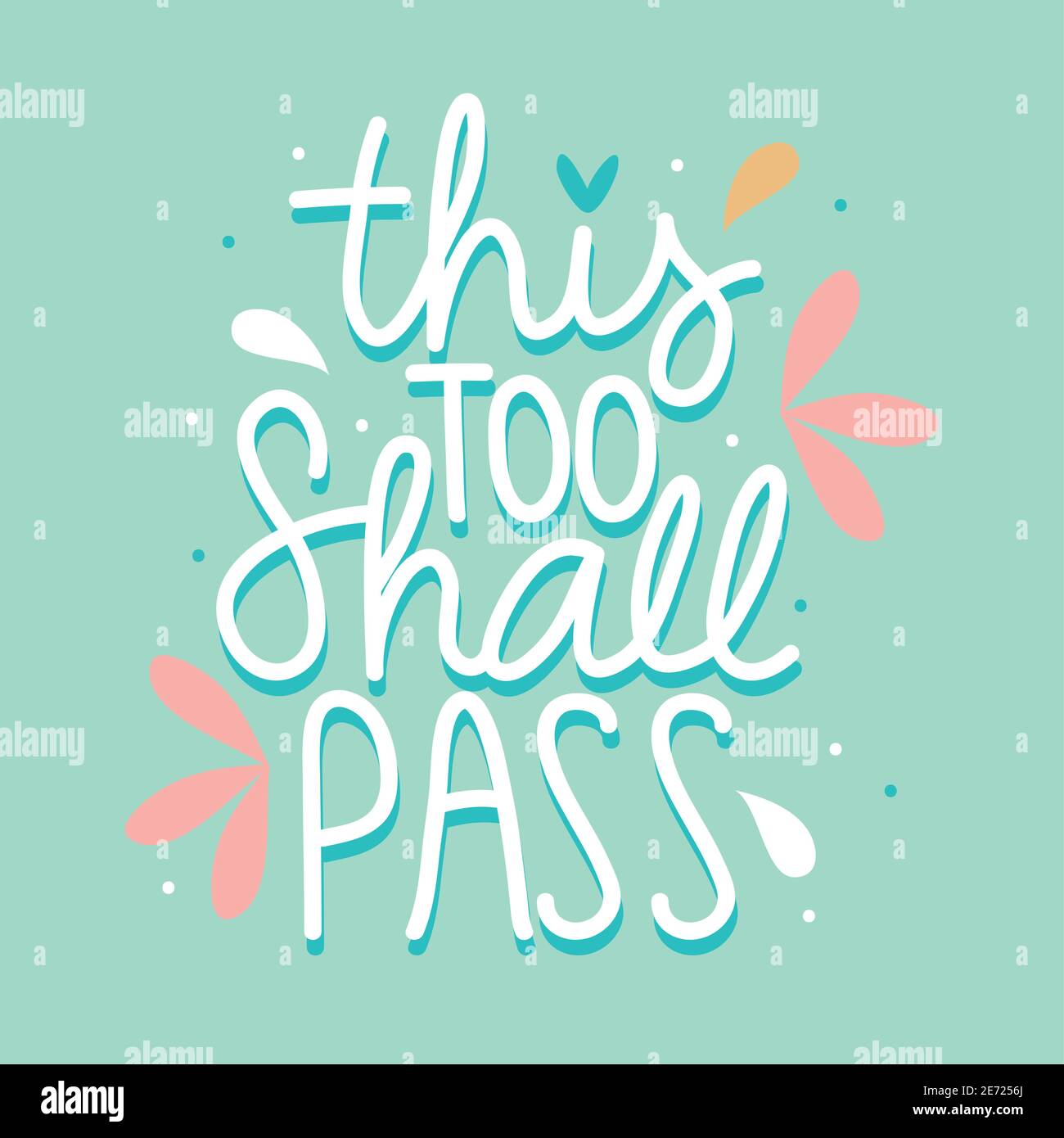 this to shall pass on green background design of covid 19 virus ...