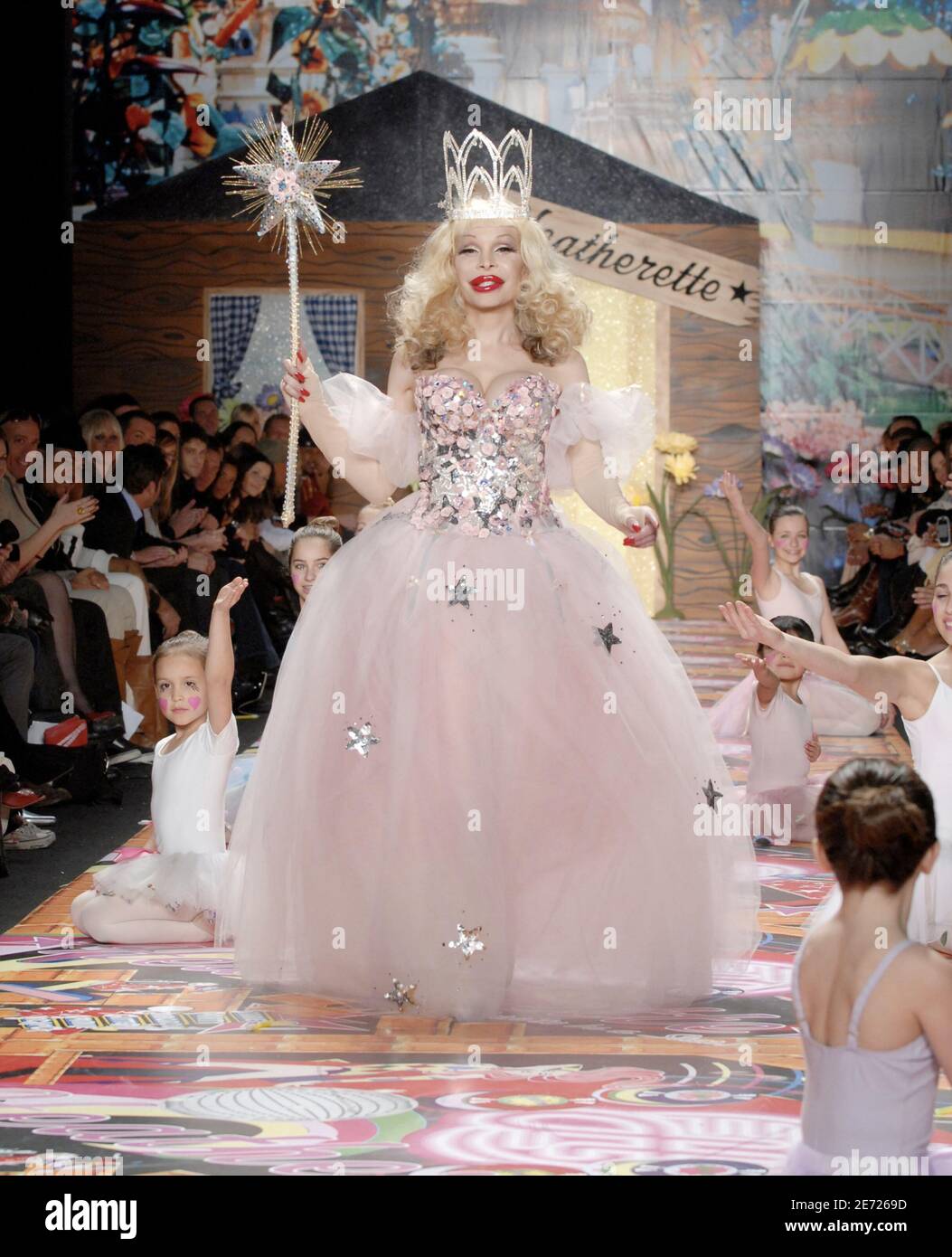 Amanda LePore on the runway during the Heatherette show as part of the ...