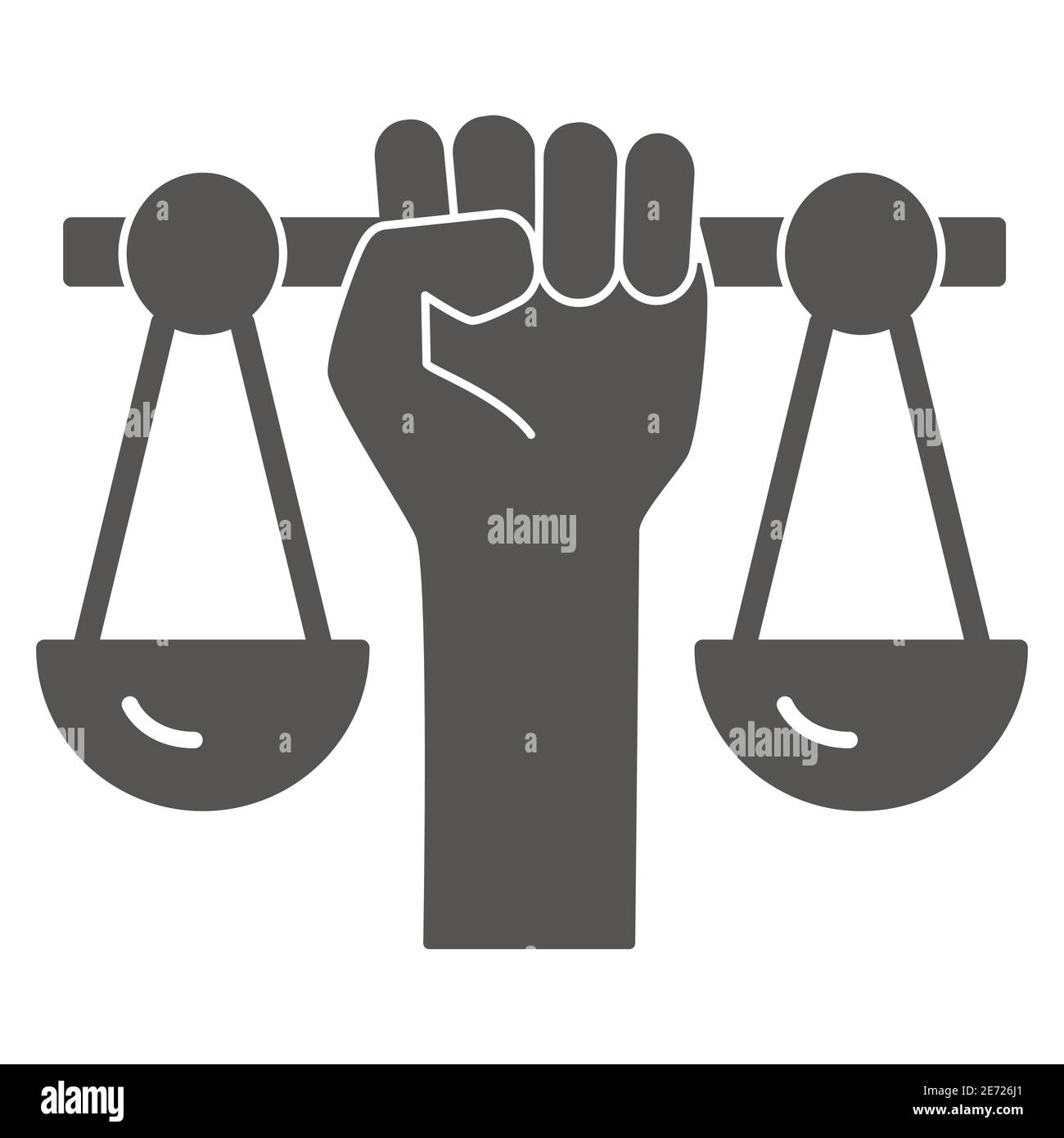 Hand holding scales solid icon, Black lives matter concept, Civil ...