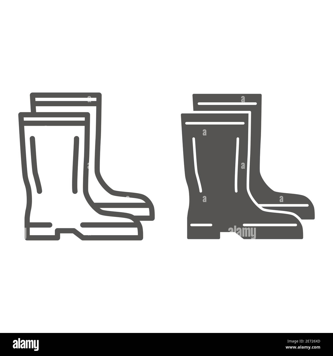 Rubber boots line and solid icon, Garden and gardening concept ...