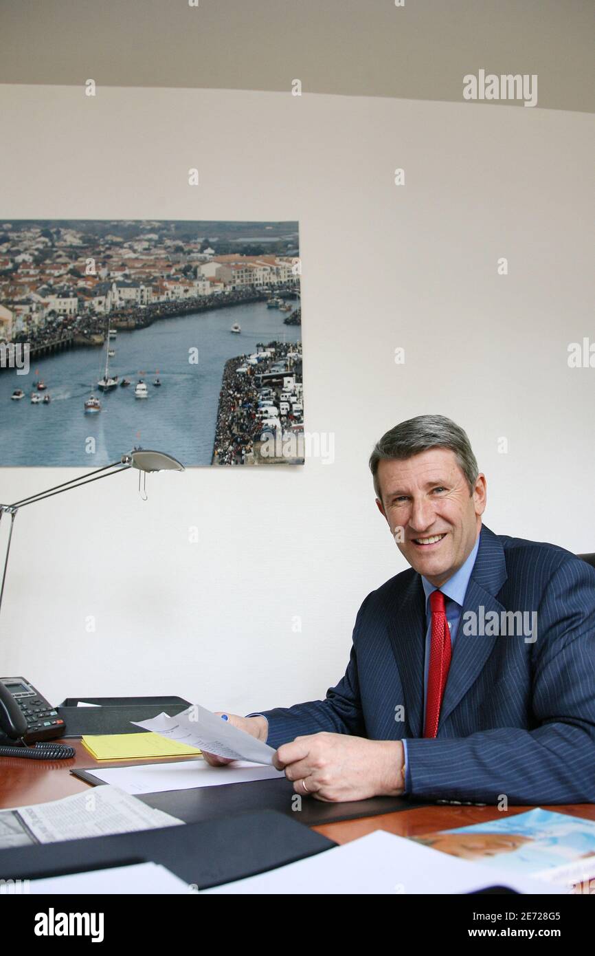 MPF presidential candidate Philippe de Villiers poses in his office, in ...