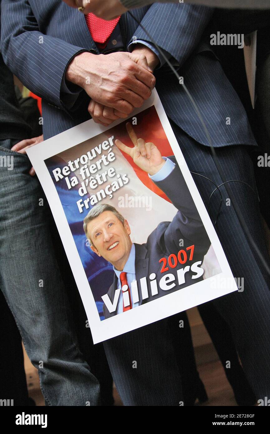 MPF presidential candidate Philippe de Villiers presents his campaign ...