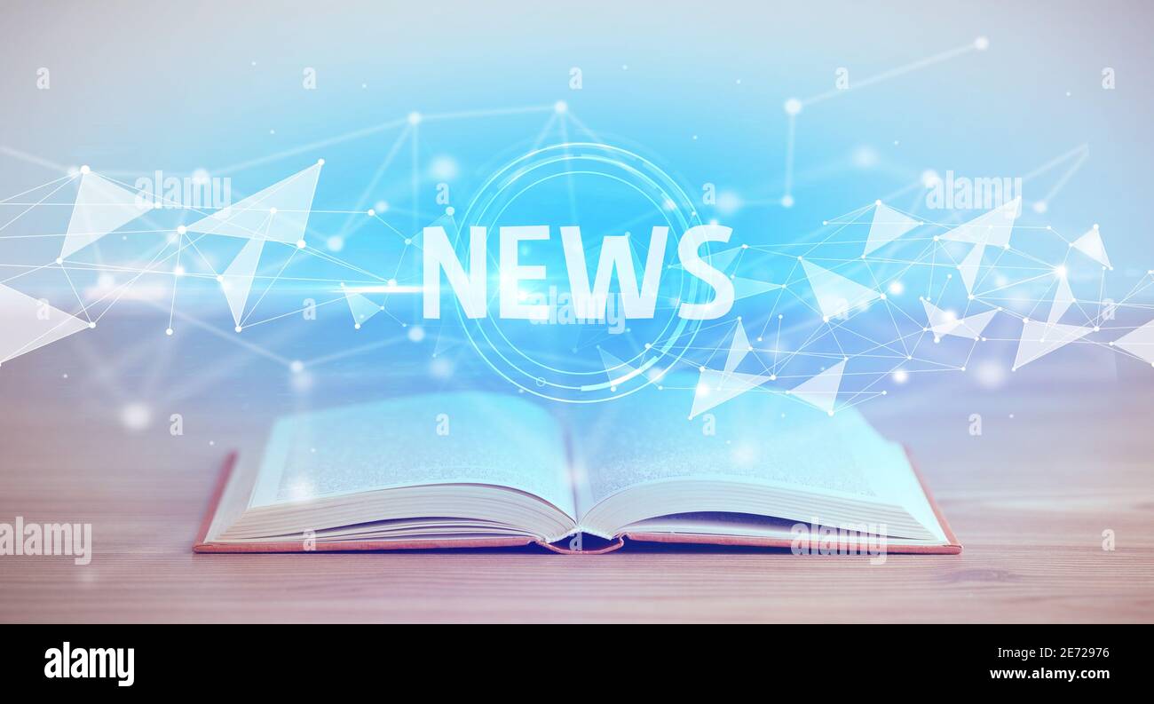 Open book with NEWS abbreviation, modern technology concept Stock Photo ...