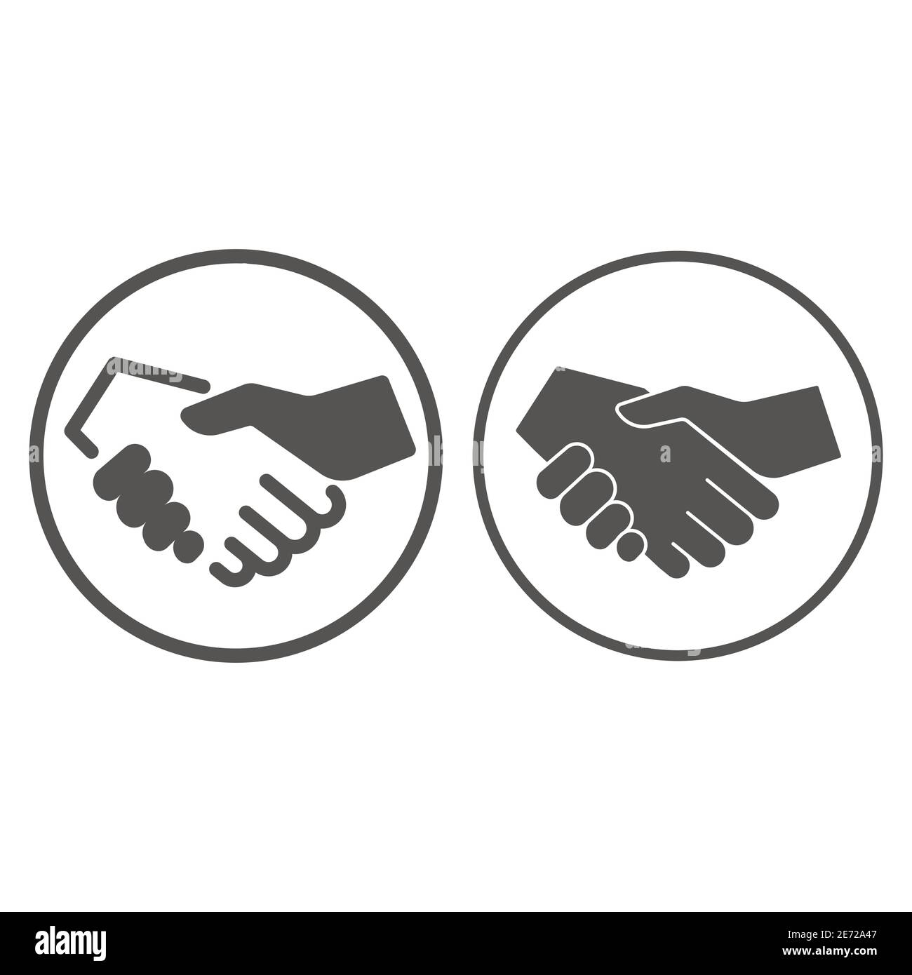 Black And White Handshake Icon