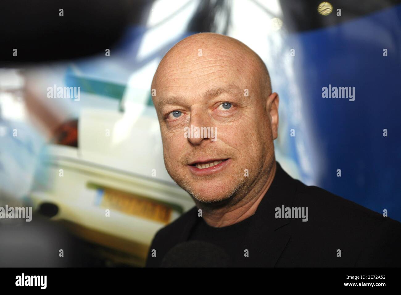 Gerard Krawczyk, poses before the projection of his new opus 'Taxi 4' in Plan de Campagne, near ...