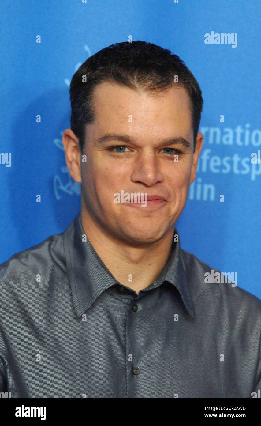 US Actor Matt Damon poses for photographers during a photo-call for the ...