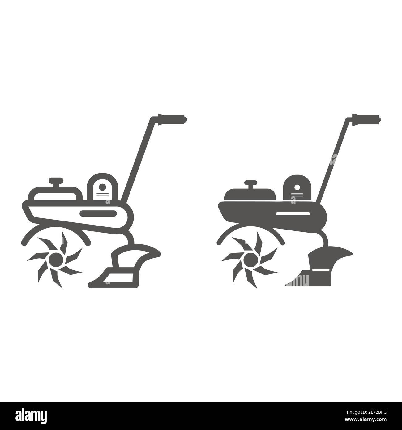 Garden tools on grass Black and White Stock Photos & Images - Alamy