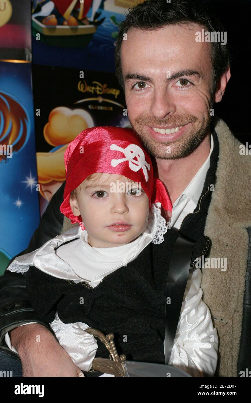 EXCLUSIVE. Matthieu Gonet with his son attend the launch of Disney's ...