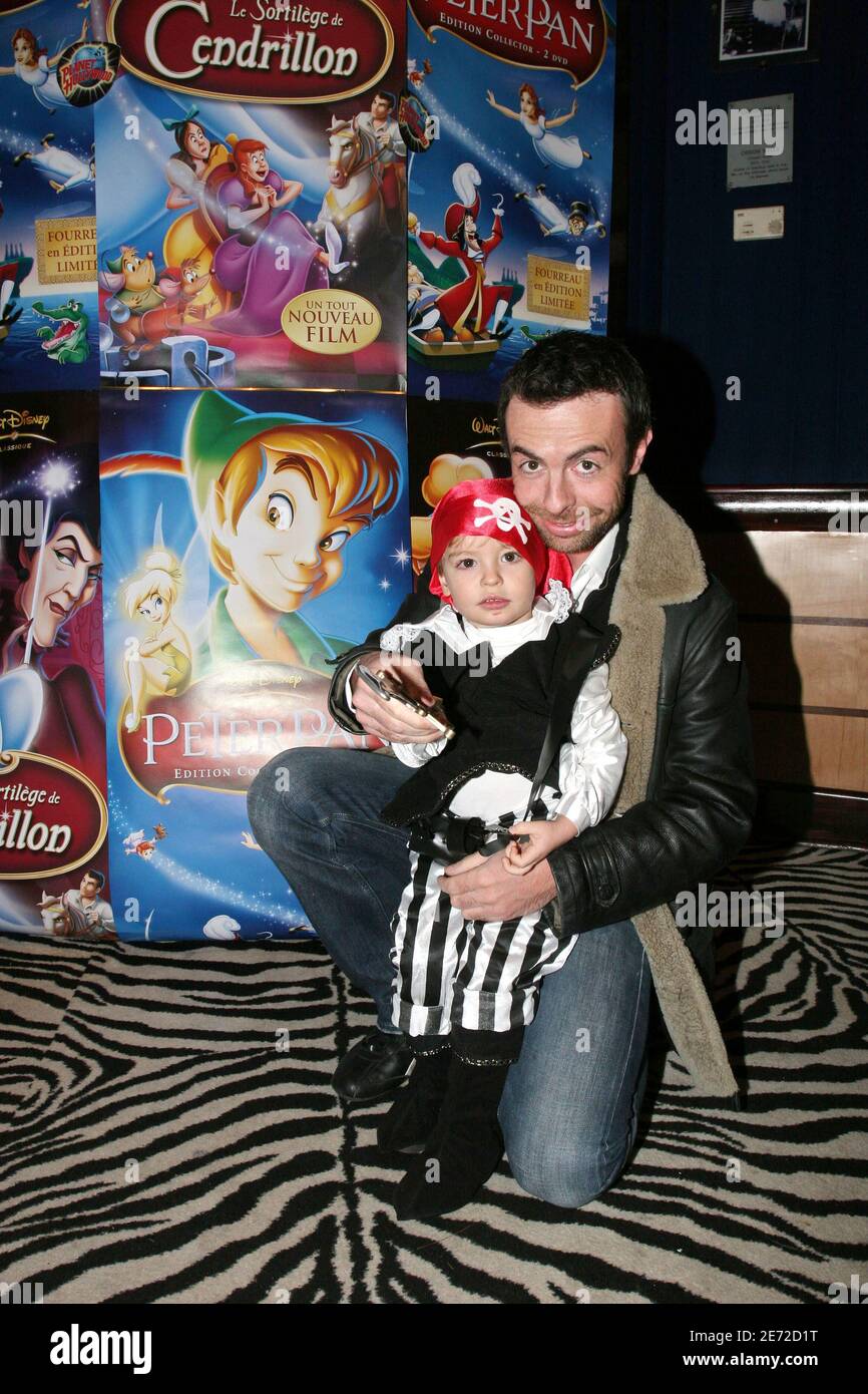 EXCLUSIVE. Matthieu Gonet with his son attend the launch of Disney's ...