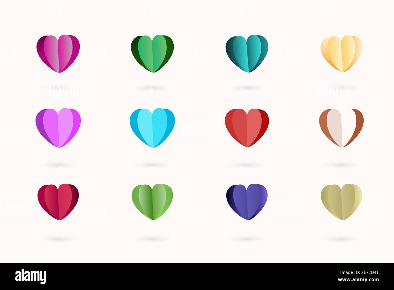 Many hearts many colors Stock Vector Images - Alamy