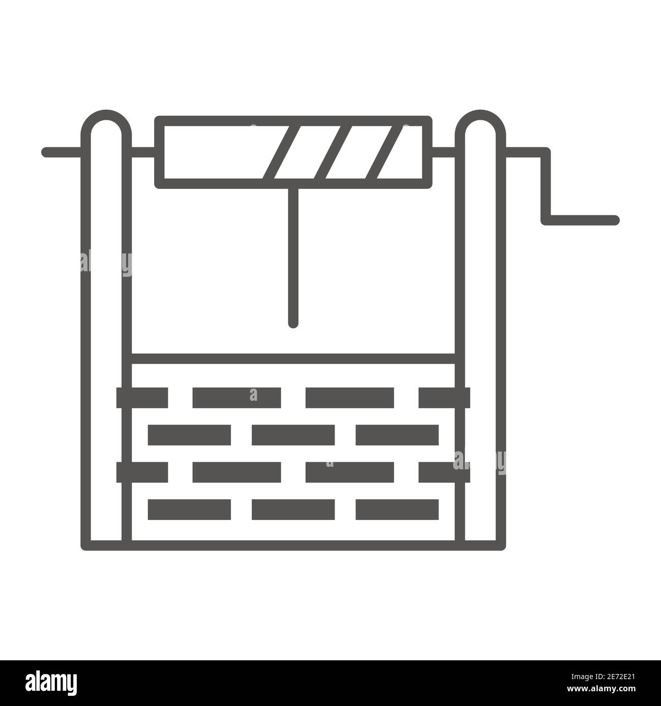 Water well thin line icon, Garden and gardening concept, draw-well sign ...