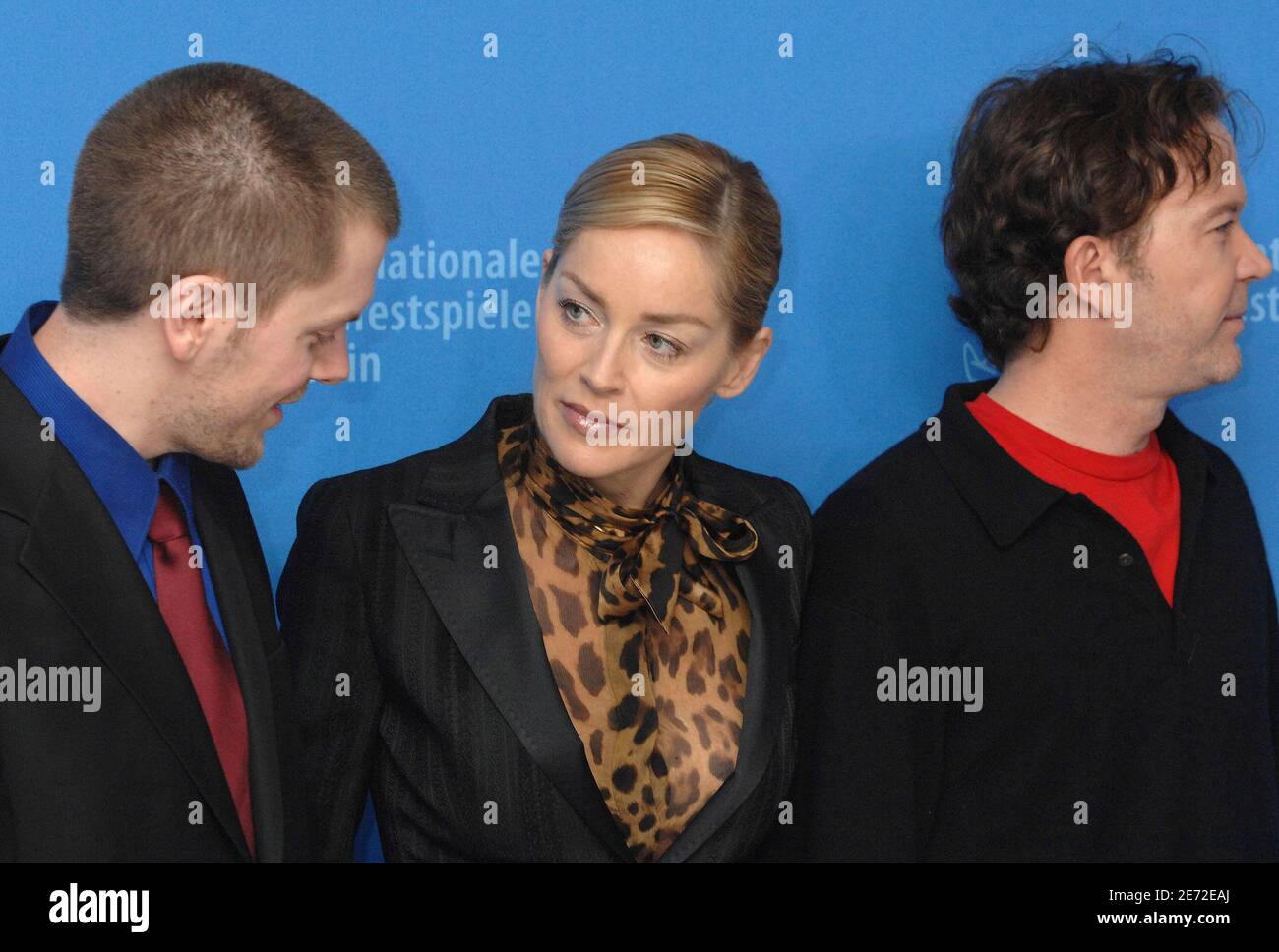 US actress Sharon Stone, US actor Thimothy Hutton (R) and Director Ryan ...