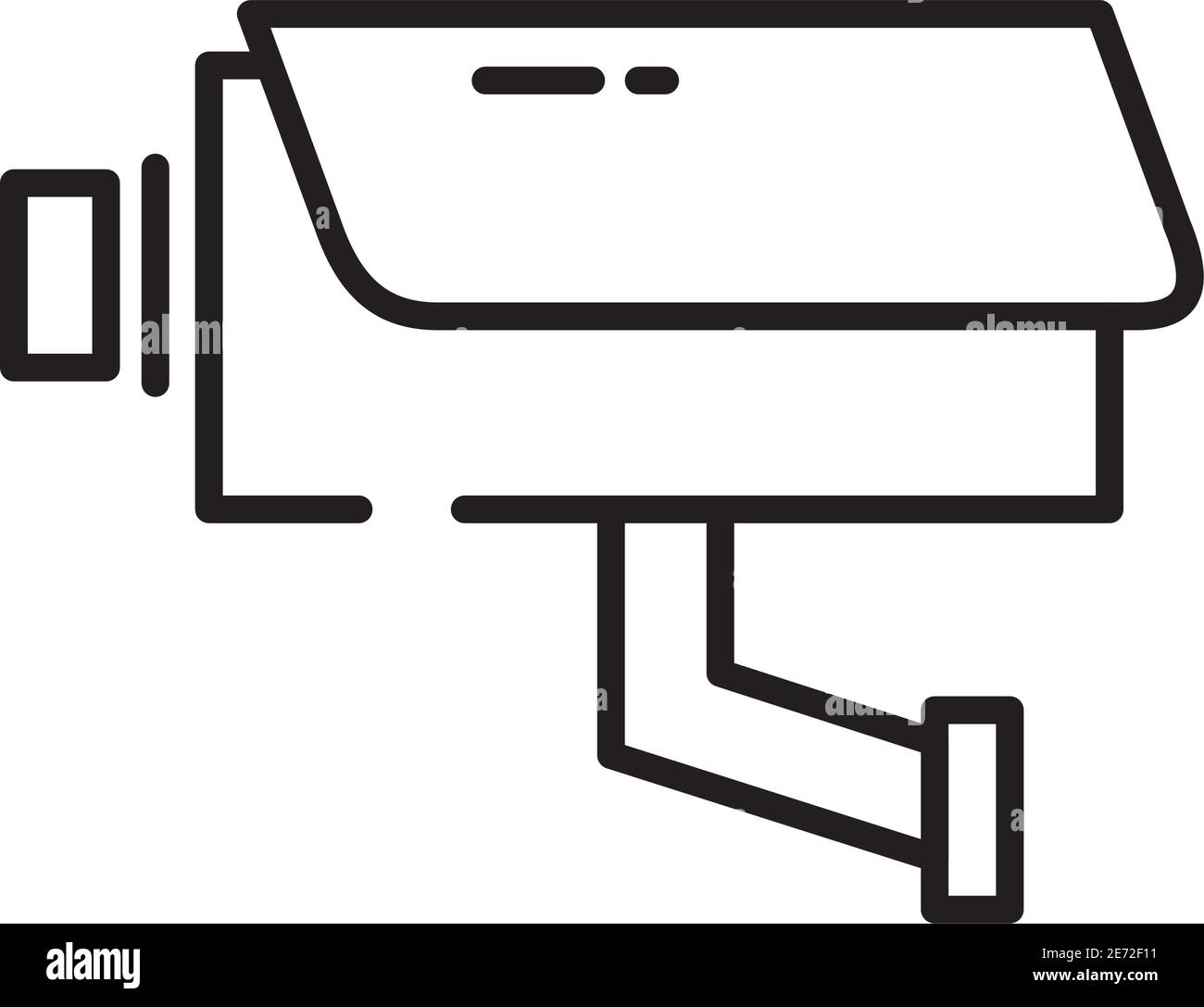 security camera icon over white background, half line style, vector ...