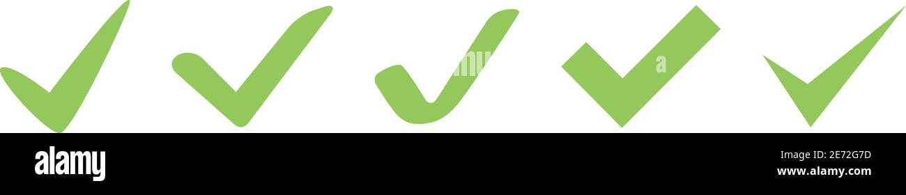 Vector check mark icons set isolated on white background. Vector ...