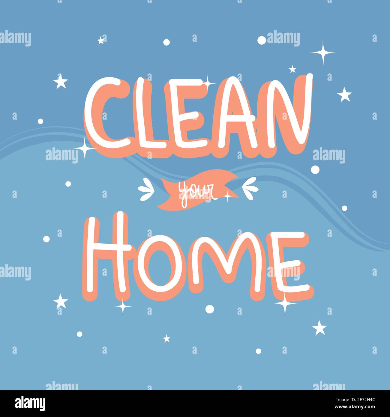 clean your home design of covid 19 virus lettering message theme Vector ...
