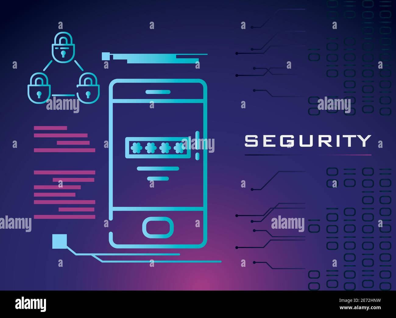 Cyber security smartphone with code design of Lock Password technology and protection online ...