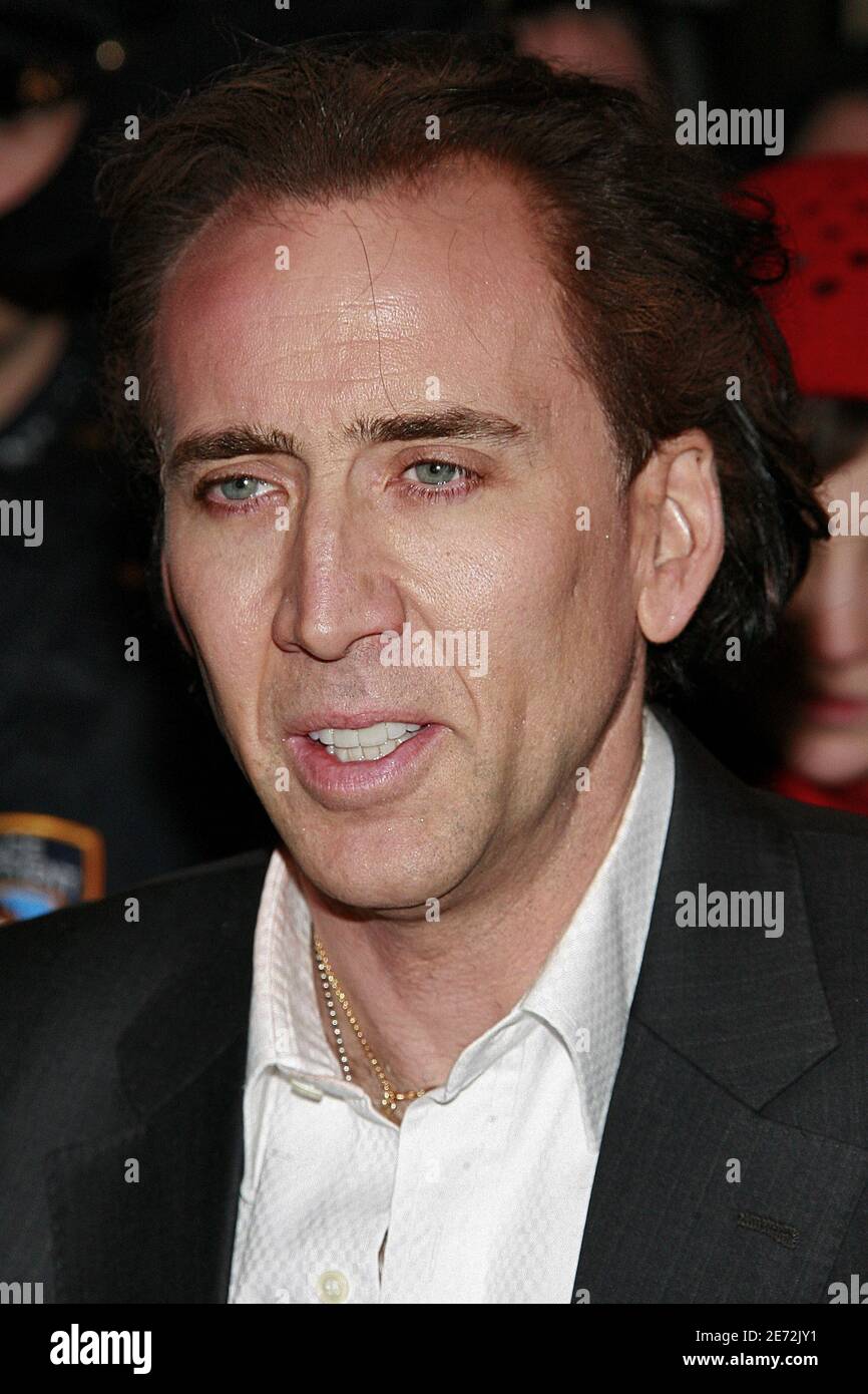 Actor Nicolas Cage attends the premiere of 'Ghost Rider' at Regal E ...