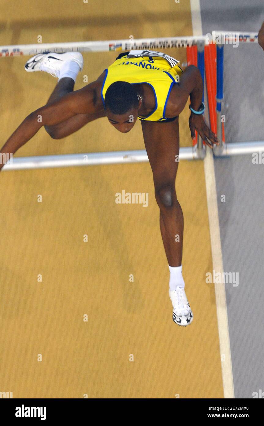 France's Bano Traore competes on men's 60 m hurdles final during the ...