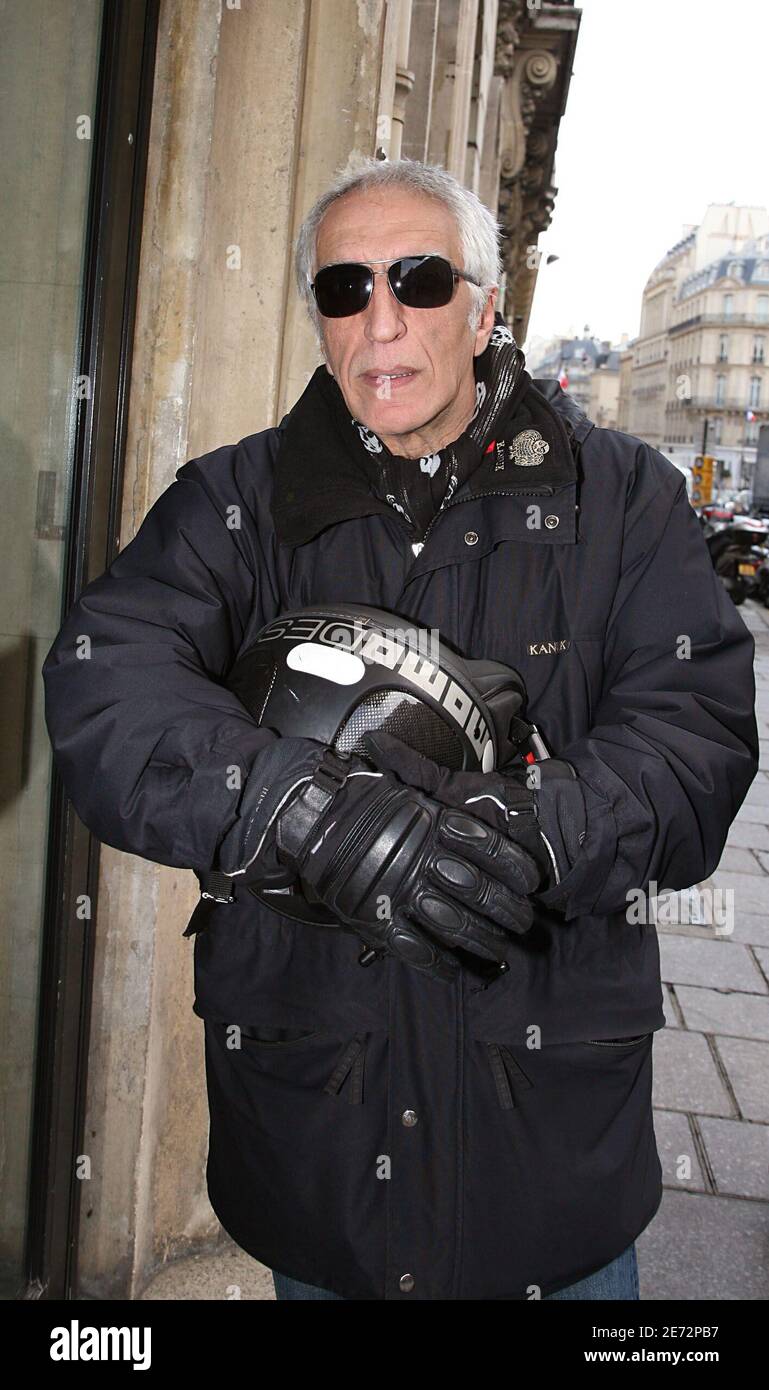 EXCLUSIVE. French actor Gerard Darmon arrives at the radio station RTL ...