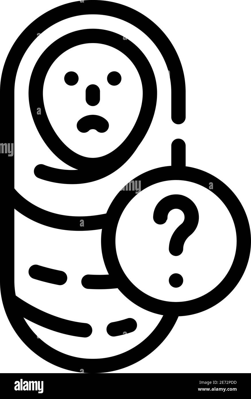 baby unknown ache line icon vector illustration Stock Vector Image ...