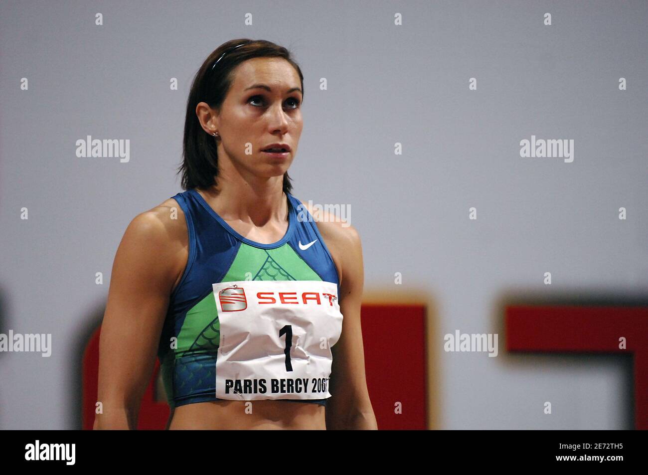 Belgium's Kim Gevaert performs on 60 meters women during the Athletics ...