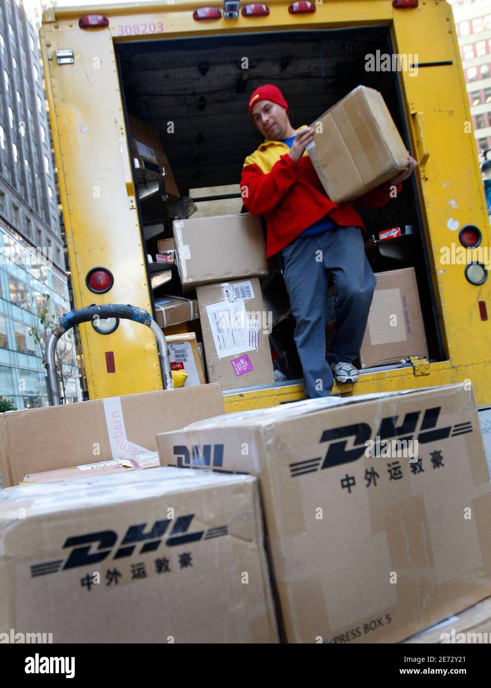 Dhl boxes hi-res stock photography and images - Alamy