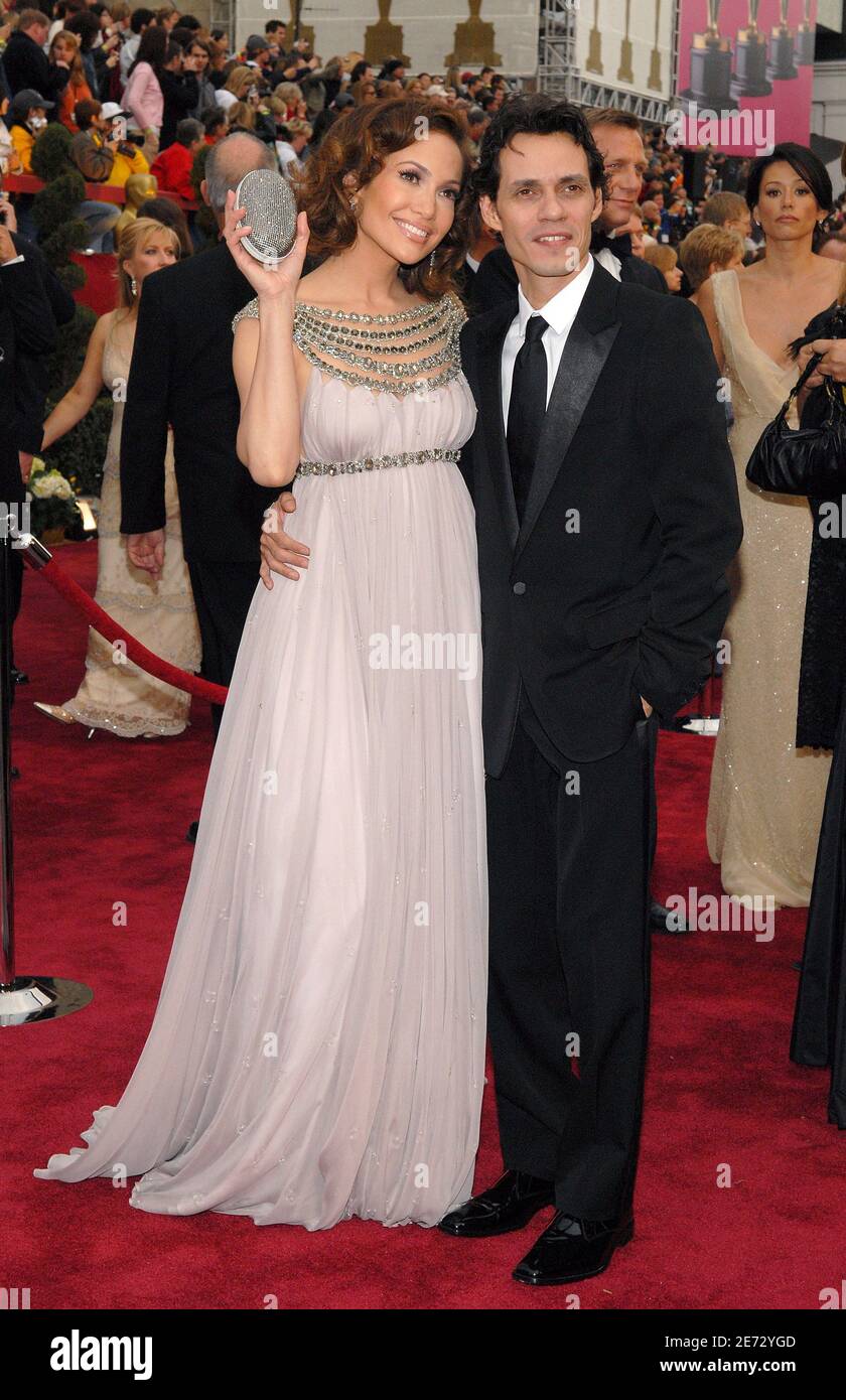 Marc Anthony and wife Jennifer Lopez, arriving at the 79th Academy ...