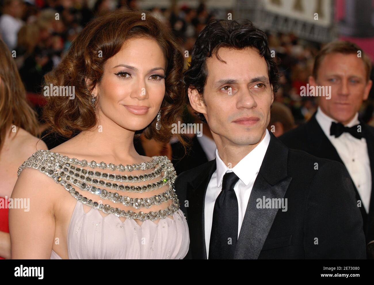 Marc Anthony and wife Jennifer Lopez, arriving at the 79th Academy ...