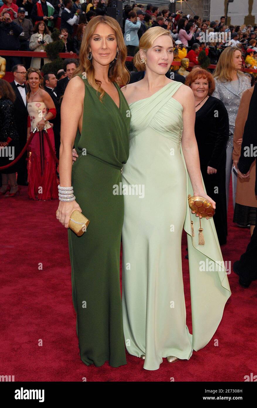 Celine Dion and Kate Winslet arriving at the 79th Academy Awards held ...