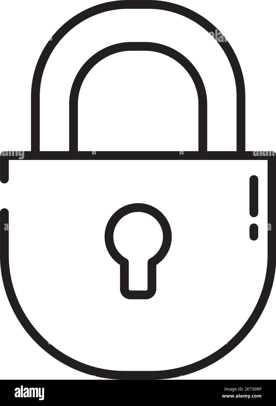 security padlock icon over white background, half line style, vector ...