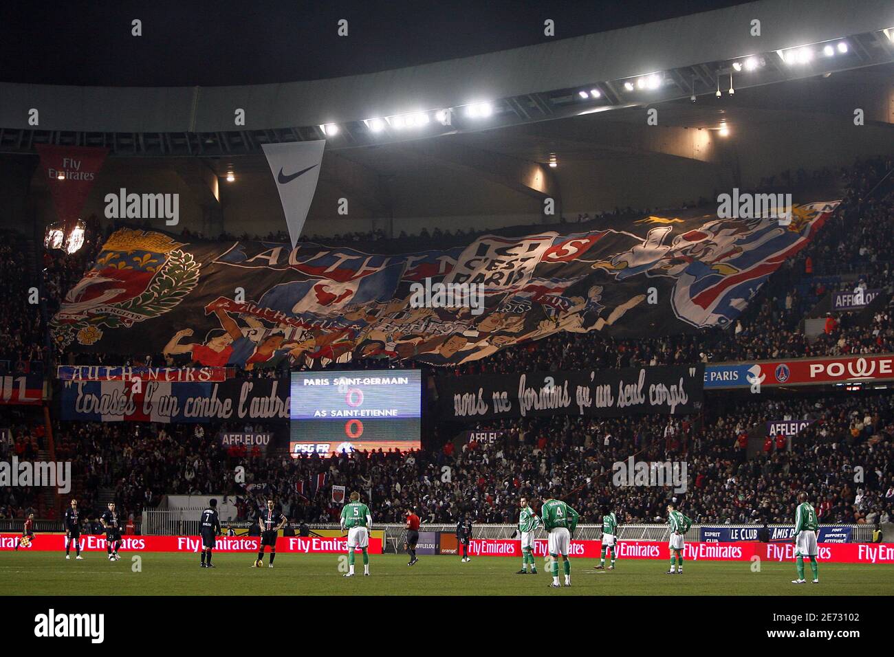 Atmosphere during the French first league football match Paris Saint ...