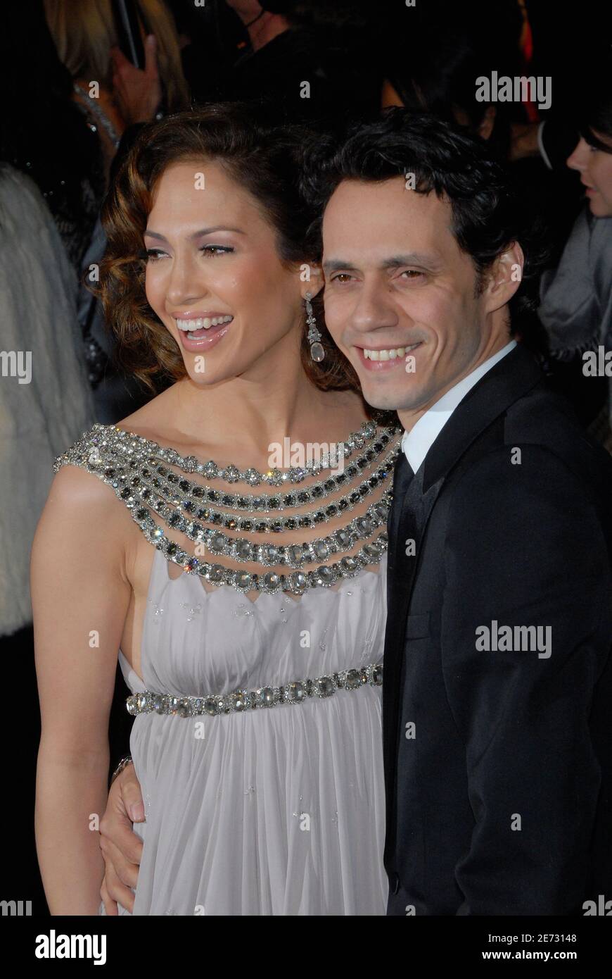 Jennifer Lopez and Marc Anthony attend the 2007 Vanity Fair Oscar Party ...
