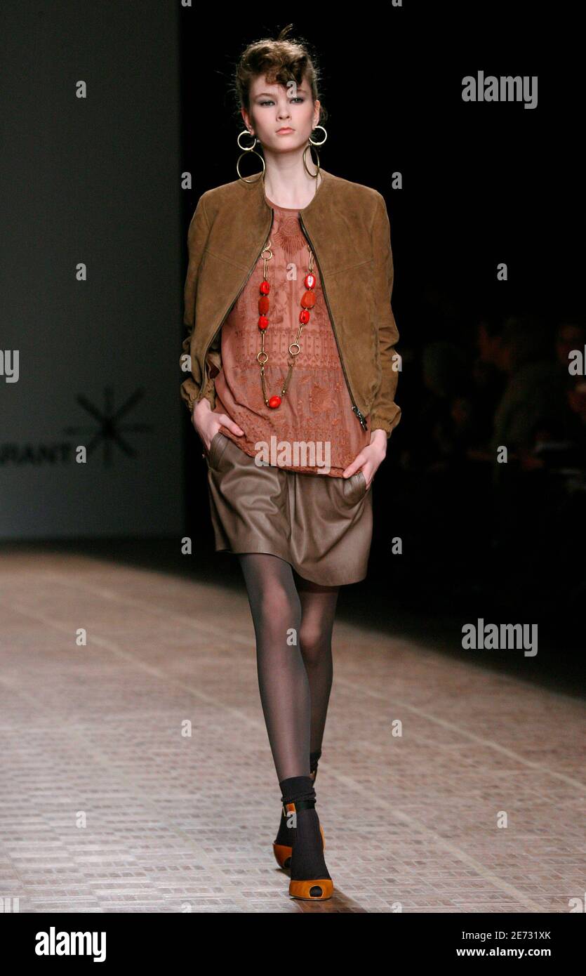 A model wears a creation by French designer Isabel Marant for her Fall ...