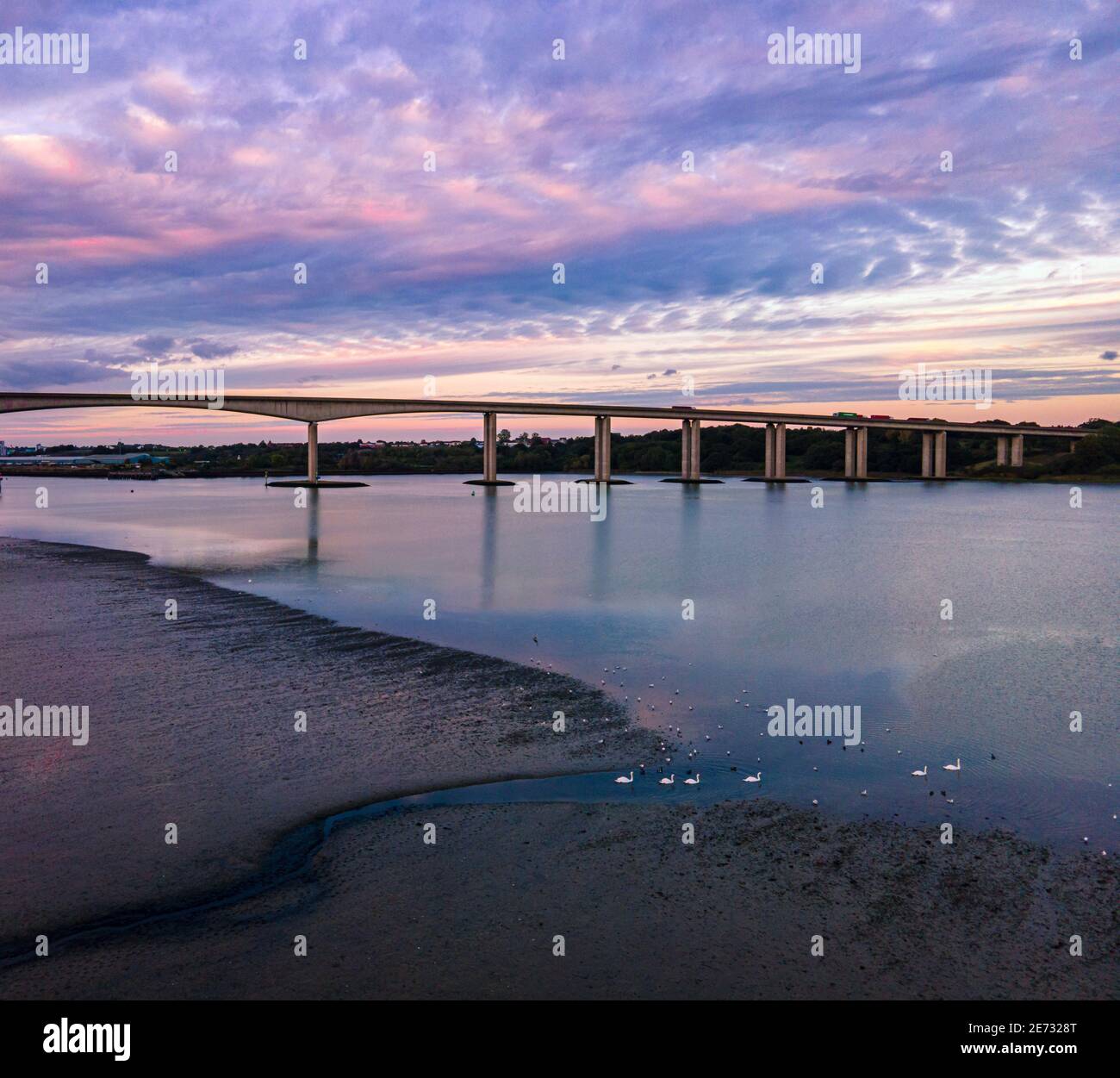 orwell bridge with purple sky Stock Photo - Alamy