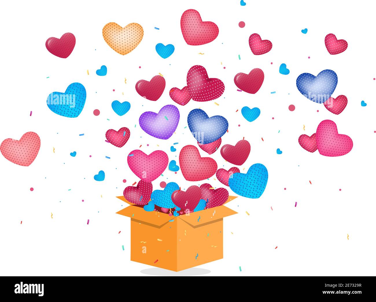 Gift box open heart floating hi-res stock photography and images - Alamy