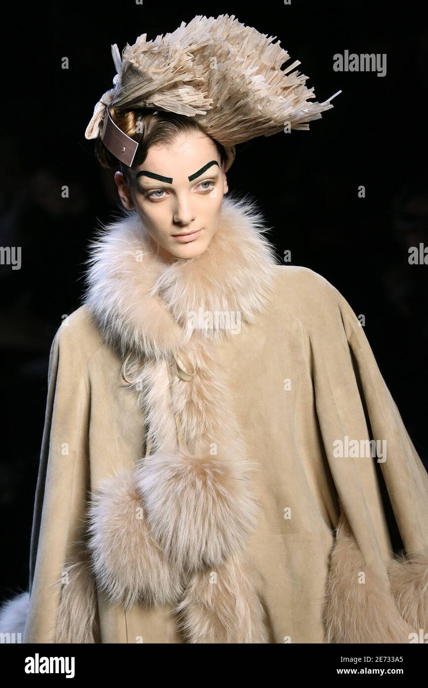 A model displays a creation by British fashion designer John Galliano ...