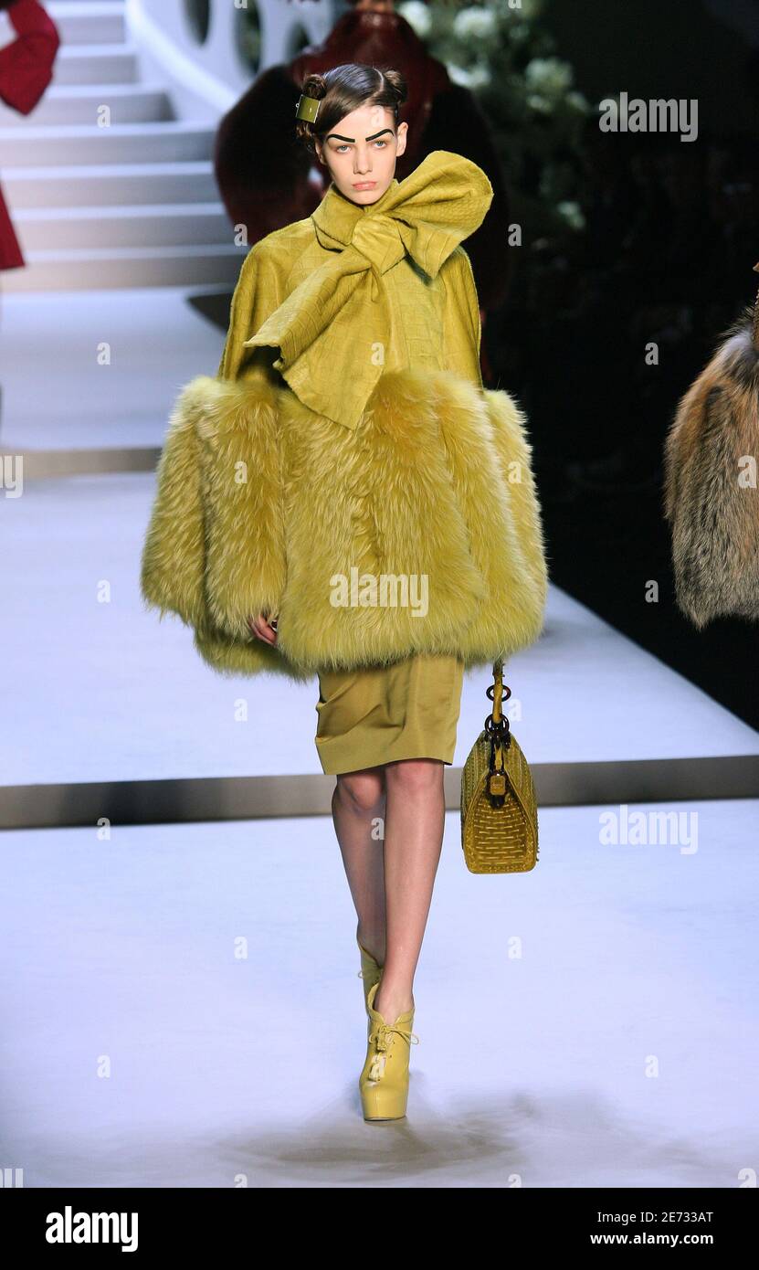 A model displays a creation by British fashion designer John Galliano ...