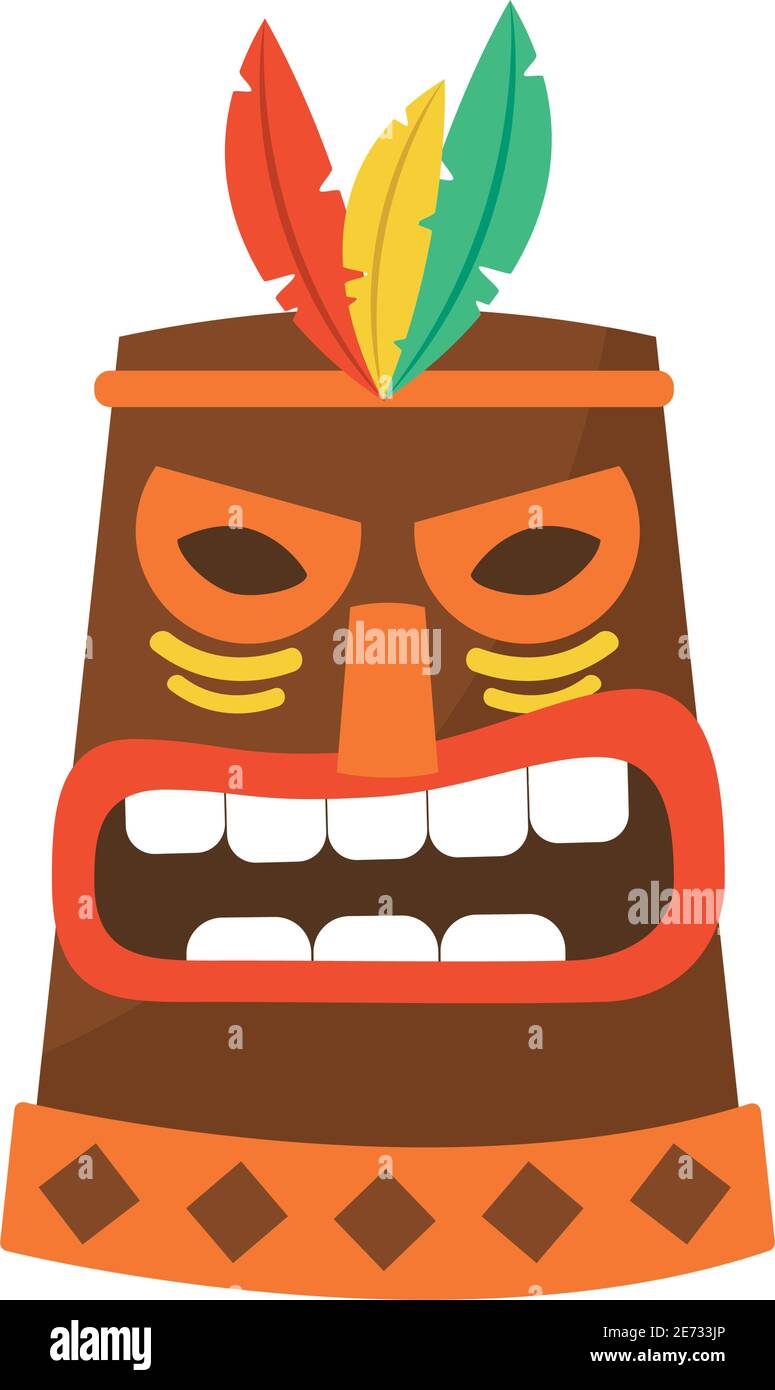 icon of hawaiian mask over white background, colorful design, vector ...