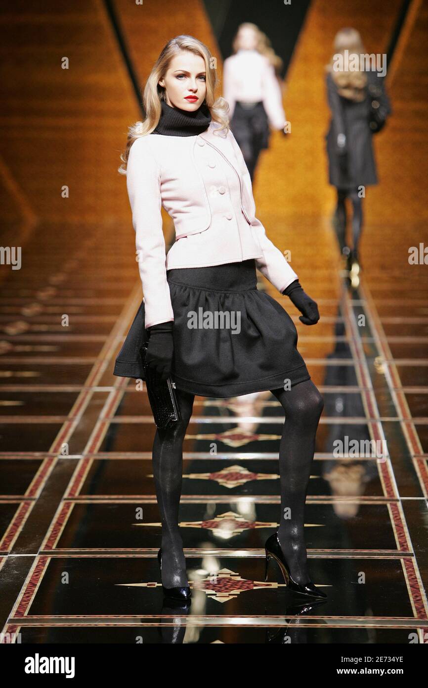 A model wears a creation by Italian fashion designer Valentino for his ...